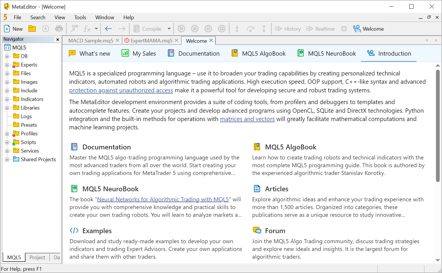 MetaTrader 5 Build 4350: More analytical objects in the Web platform and Welcome page in ...